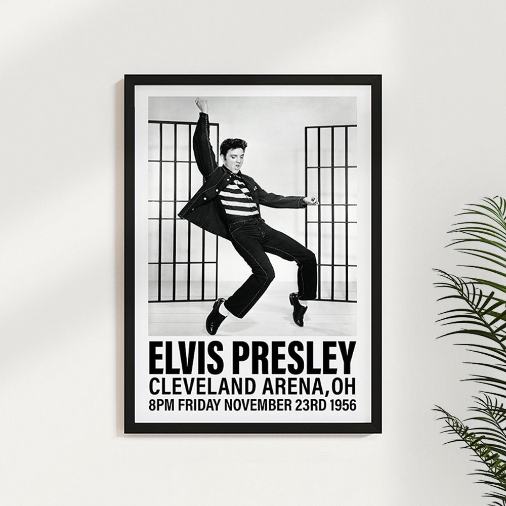 Elvis Presley Poster Black and White Music Poster Vintage Elvis Print ...