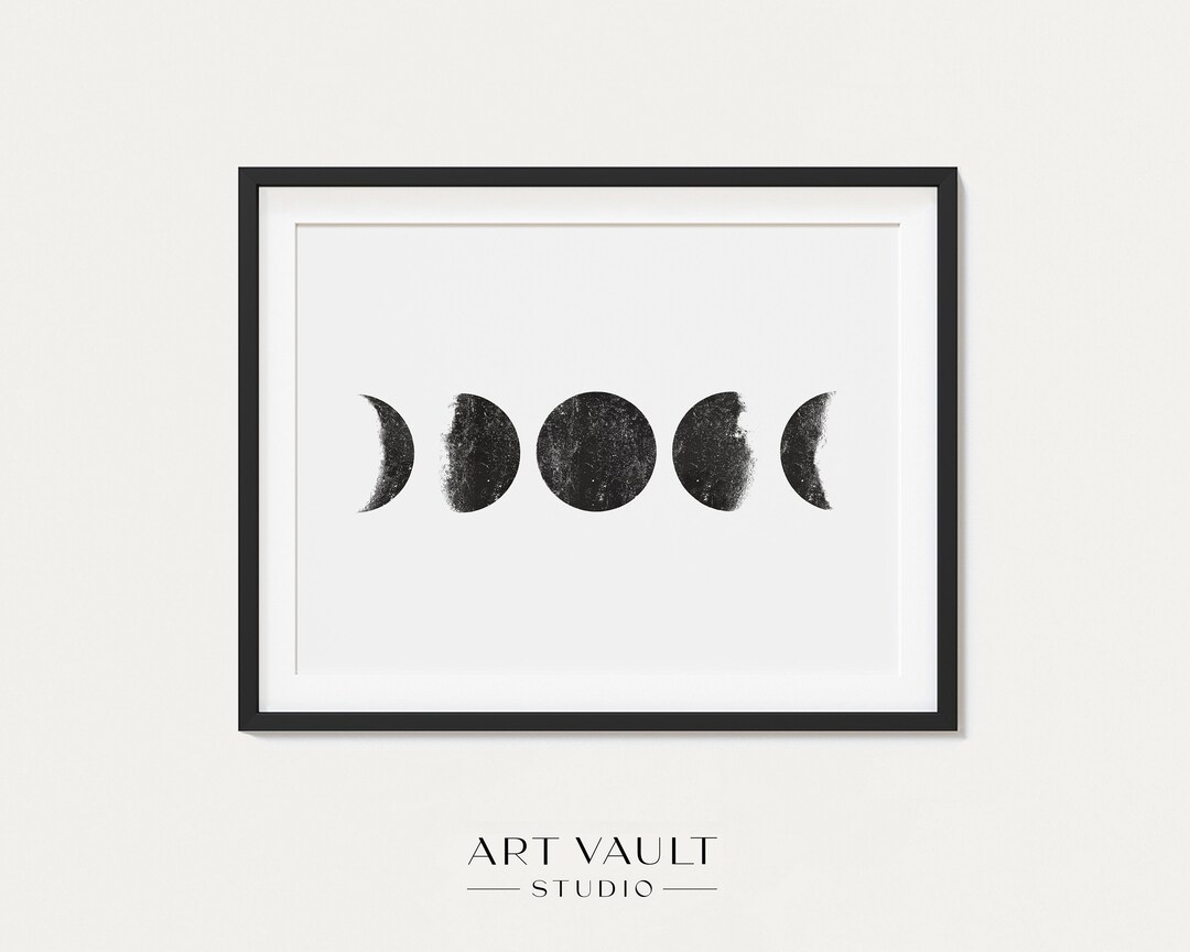 Moon Phase Wall Decor Moon Wall Art Phases of the Moon Lunar Phases ...