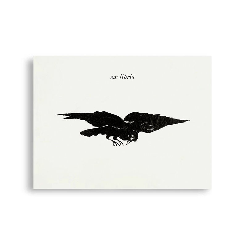 Flying Raven in Flight Ex Libris 1875 Édouard Manet Dark - Etsy
