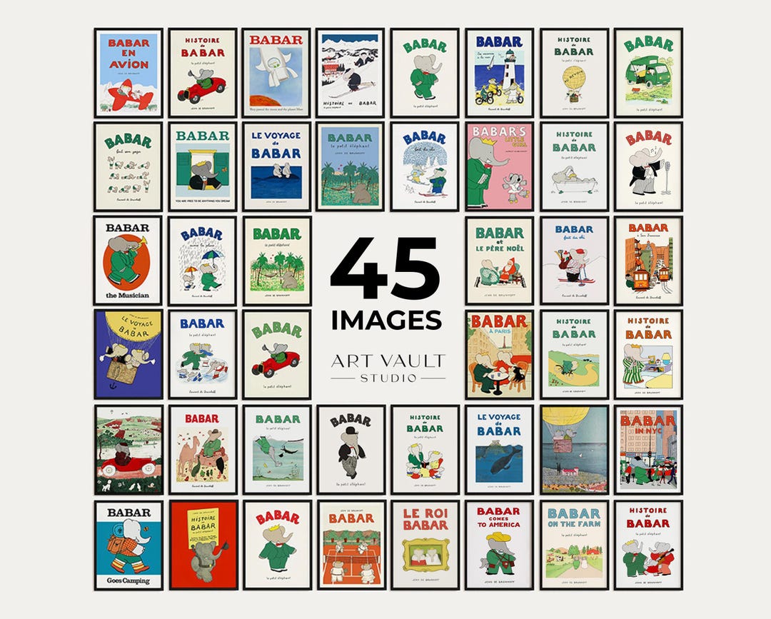 Babar 45 Image Set Babar Digital Download Babar the Elephant Printable ...
