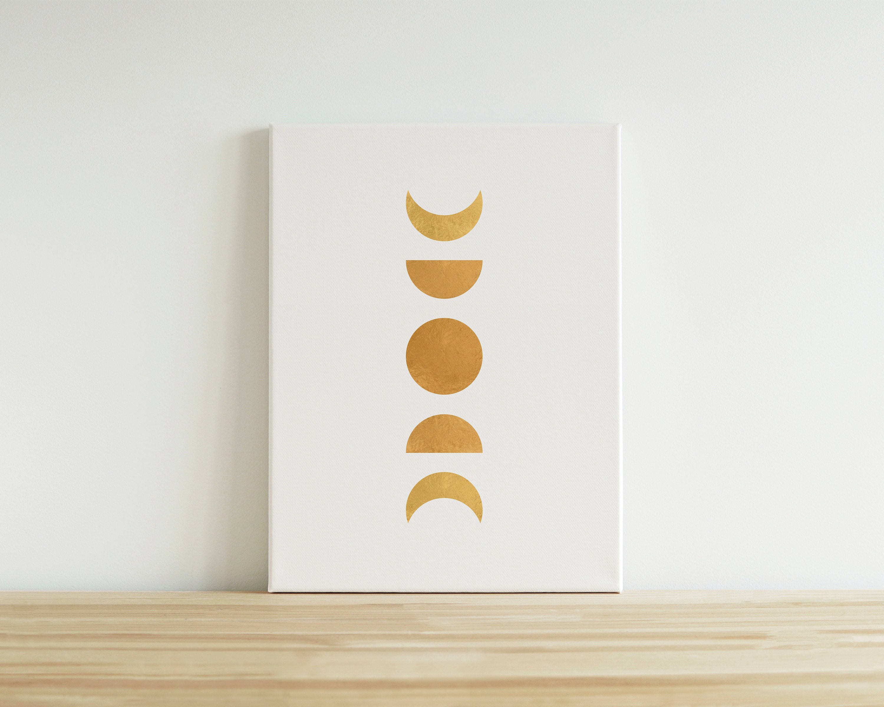 Moon Phase Wall Decor Moon Phase Poster Moon Phases Art Gold Foil Moon ...