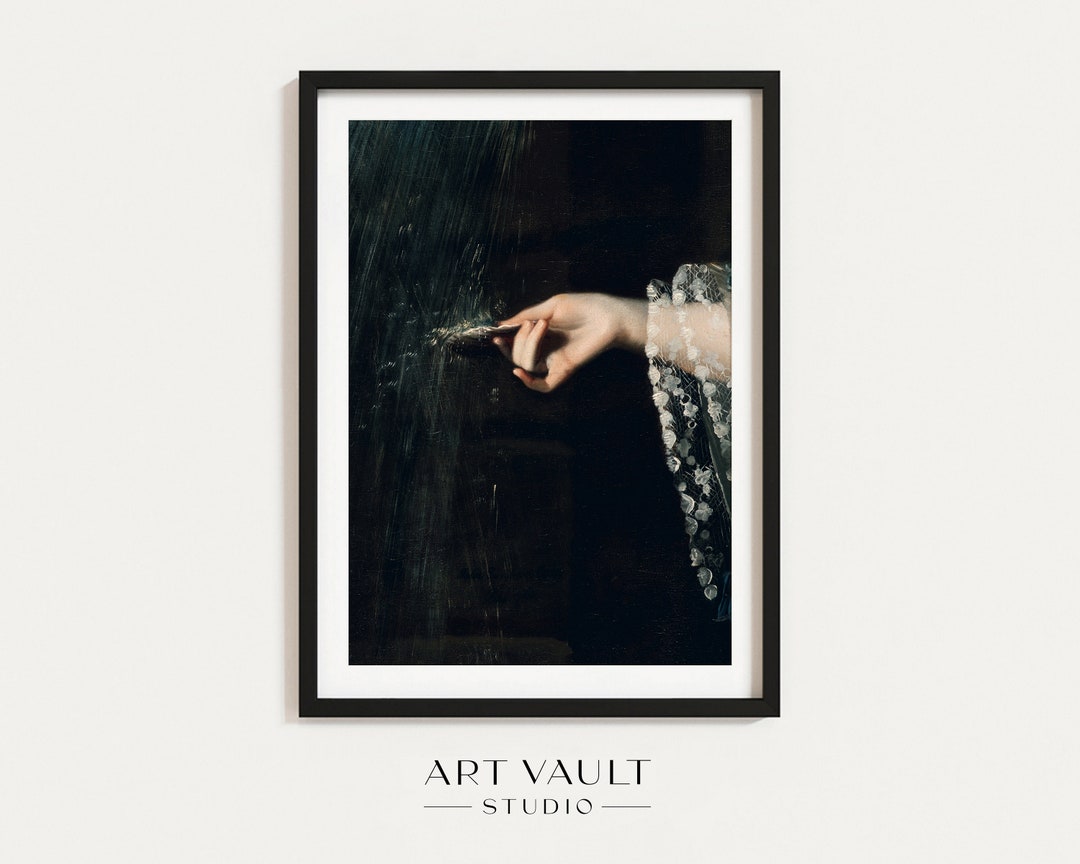 Dark Academia Hand Poster Vintage Hand Dark Moody Hand Print Lace ...