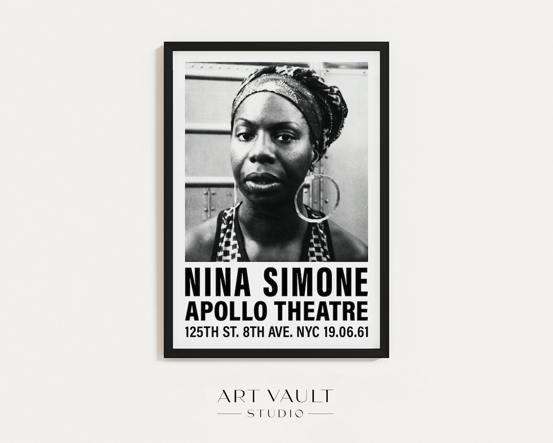 Nina Simone Poster Black and White Music Poster Vintage Music Print ...