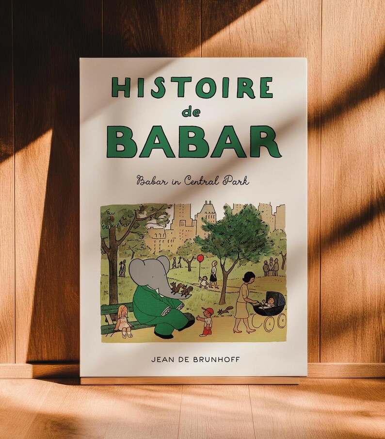 Babar Central Park New York Poster Babar Elephant NYC Kids Wall Art ...