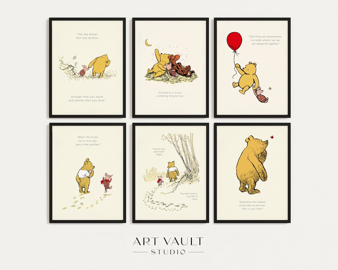 Winnie the Pooh Printable Wall Art Prints Digital Download Art Pooh ...