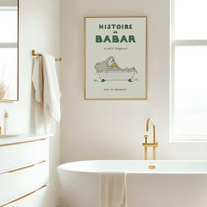 Babar Bathroom Art Babar Bath Wall Art Cute Bathroom Wall Decor ...