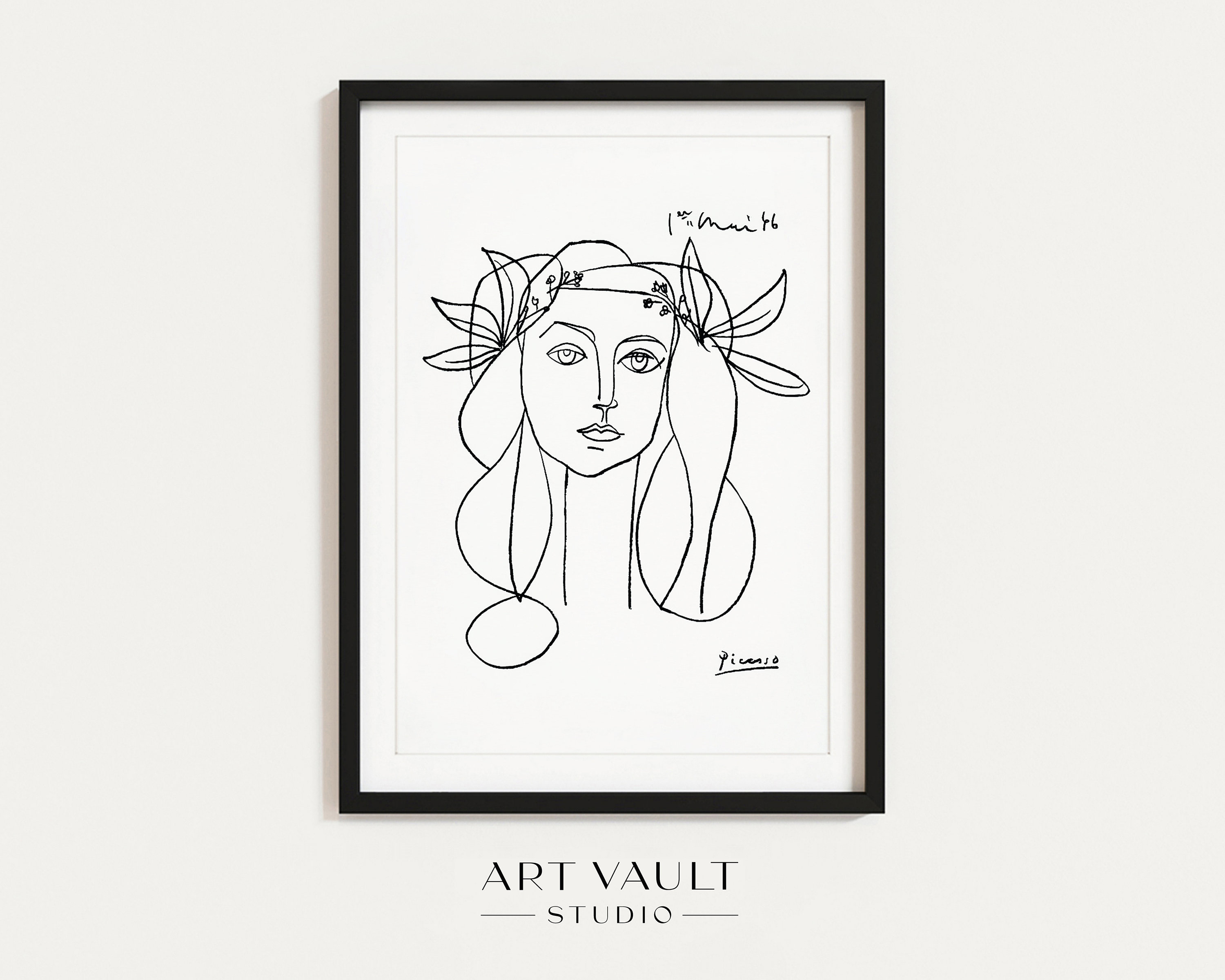 Pablo Picasso Portrait of Francoise Gilot 1946 Picasso Poster Face ...