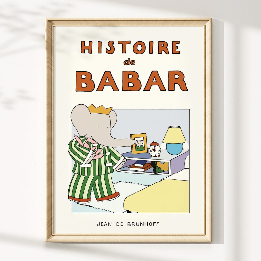Babar the Elephant Digital Download Nursery Wall Art Decor Kids Room ...
