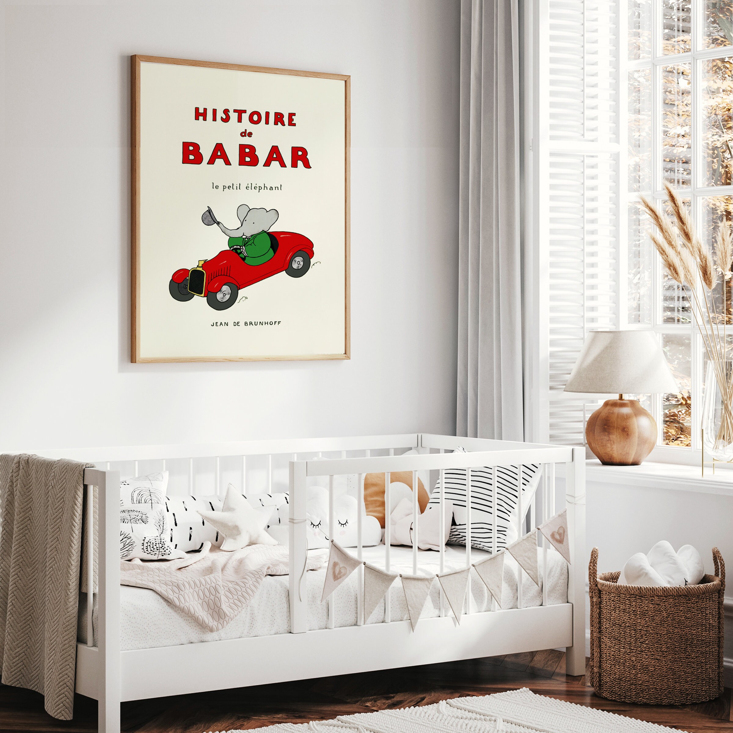 Babar the Elephant Wall Art Nursery Decor Kids Gift Retro Babar ...