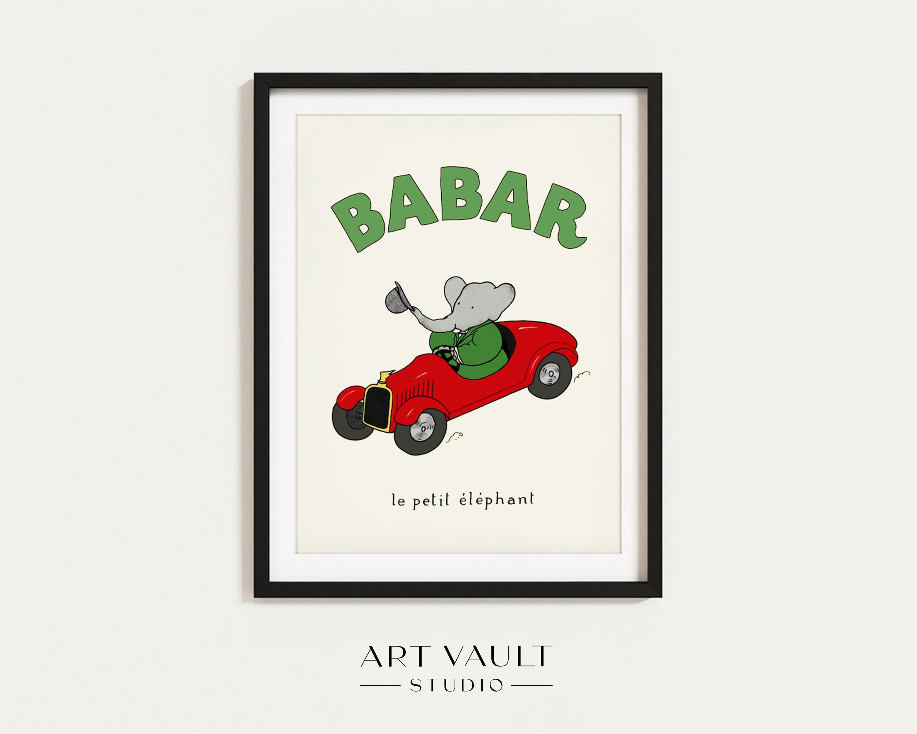 Babar Illustration Babar Print Baby Shower Gift Gender Neutral Gift Kid ...