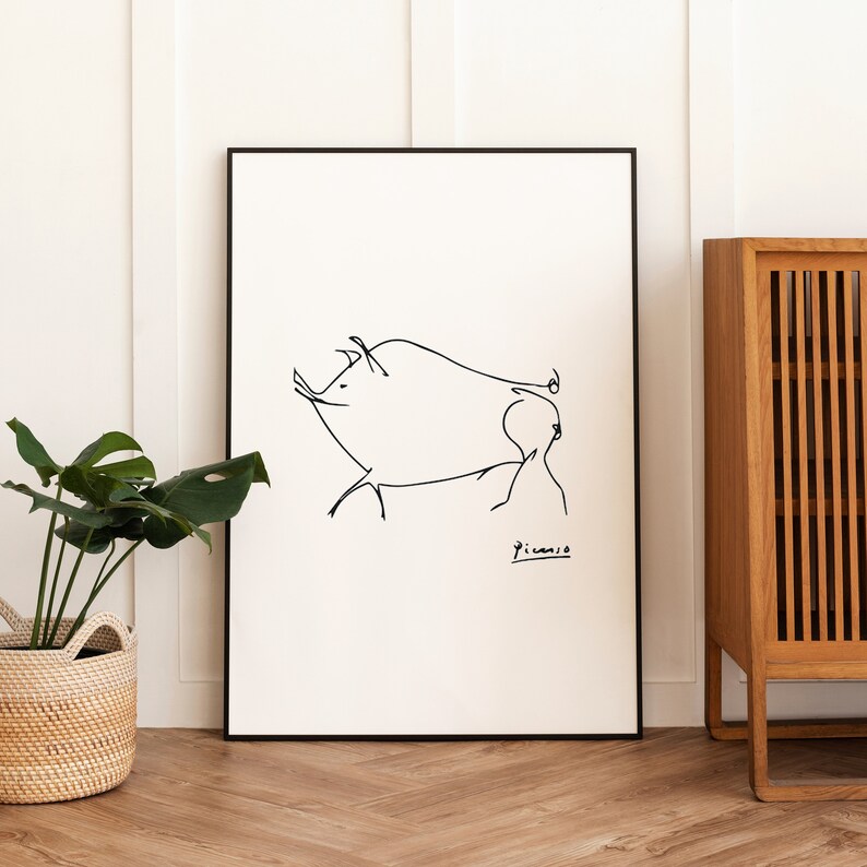 Picasso Pig Print Pig Poster Pig Art Pig Gift Farm Gift Farm Owner Farm ...