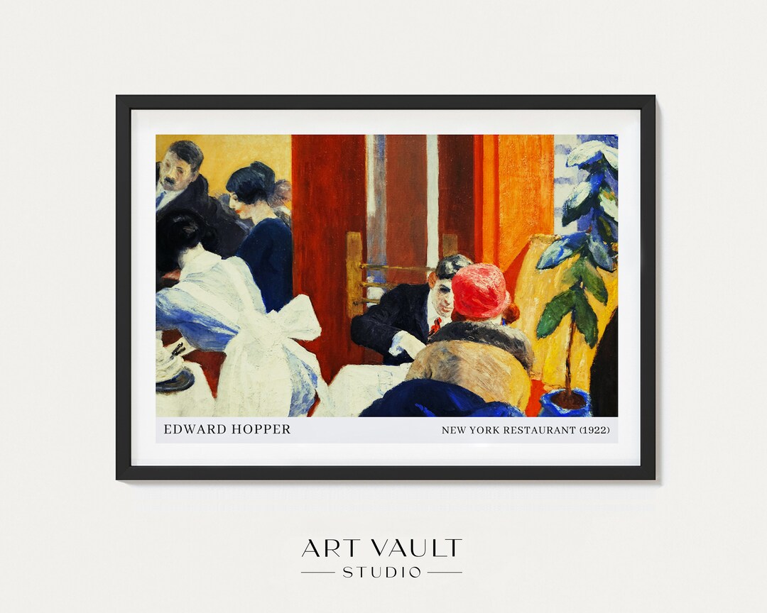 Edward Hopper New York Restaurant 1922 Exhibition Poster Hopper Gallery ...