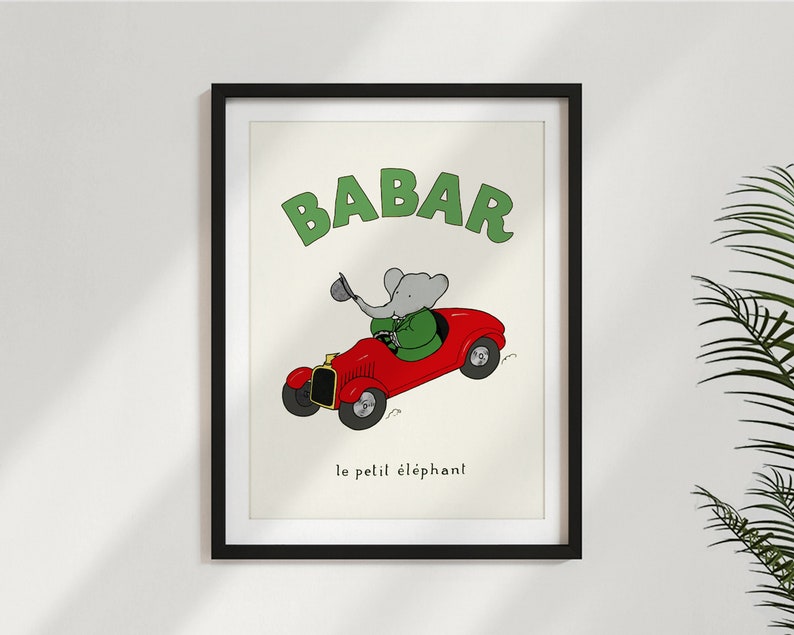 Babar the Elephant Digital Download Nursery Wall Art Decor Kids Room ...