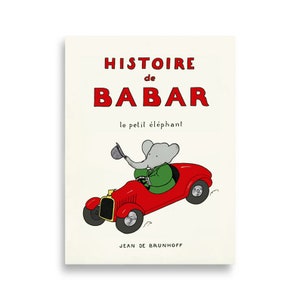 Babar the Elephant Wall Art Nursery Decor Kids Gift Retro Babar ...