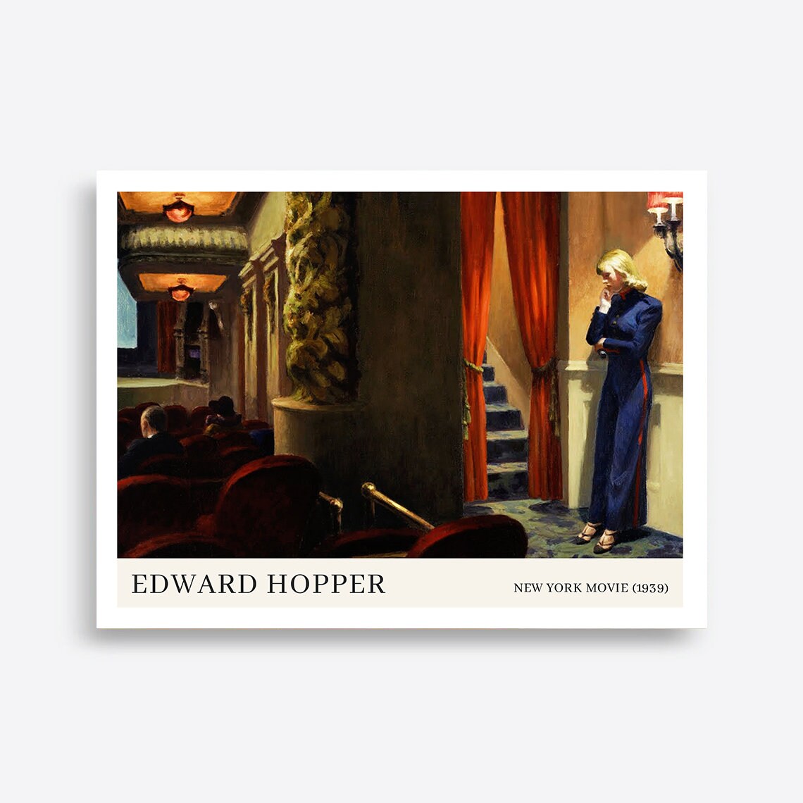 Edward Hopper New York Movie Theatre Poster Hopper Cinema Print Hopper ...