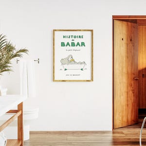 Babar Bathroom Art Babar Bath Wall Art Cute Bathroom Wall Decor ...