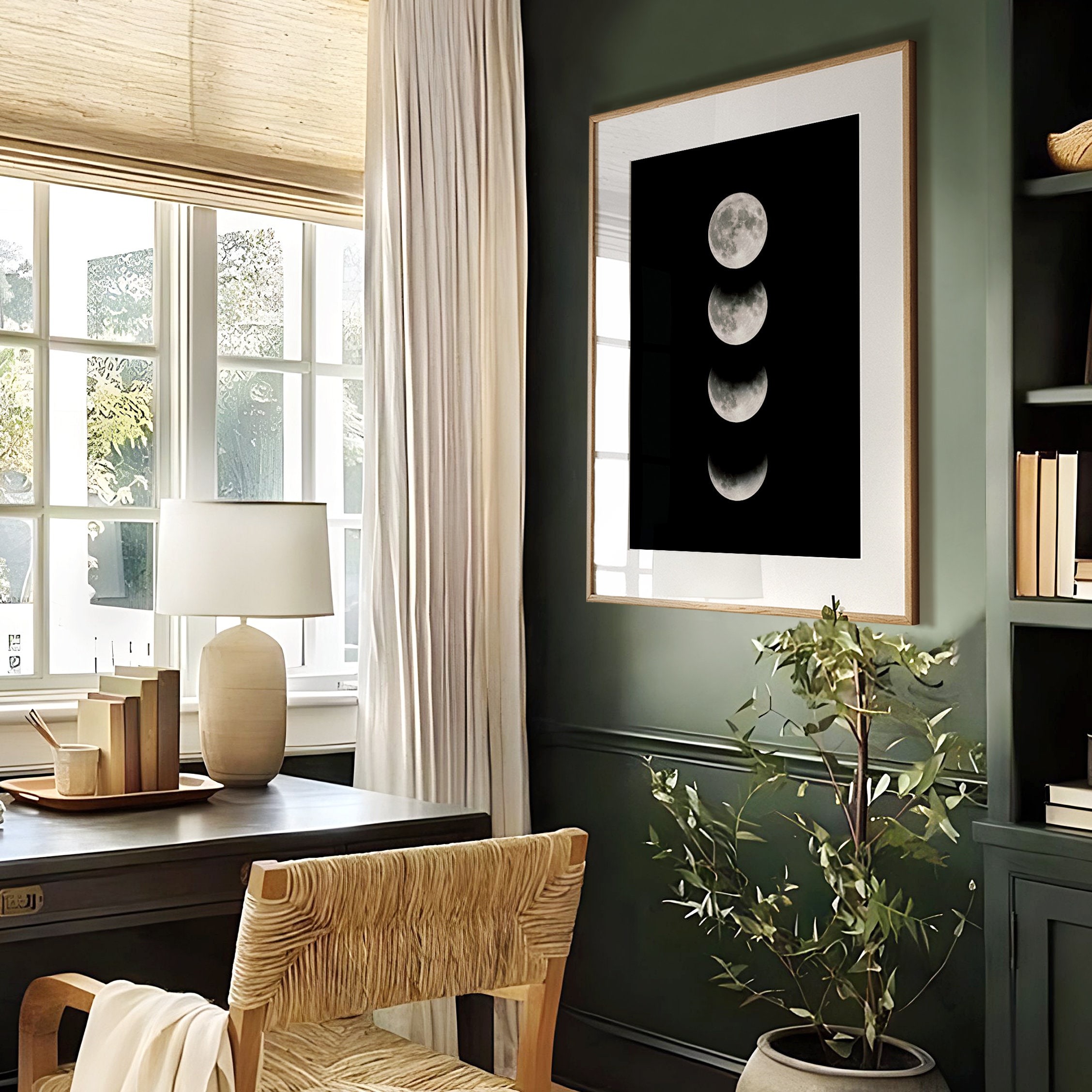 Moon Printable Wall Art Moon Poster Download Moon Phase Prints Digital ...