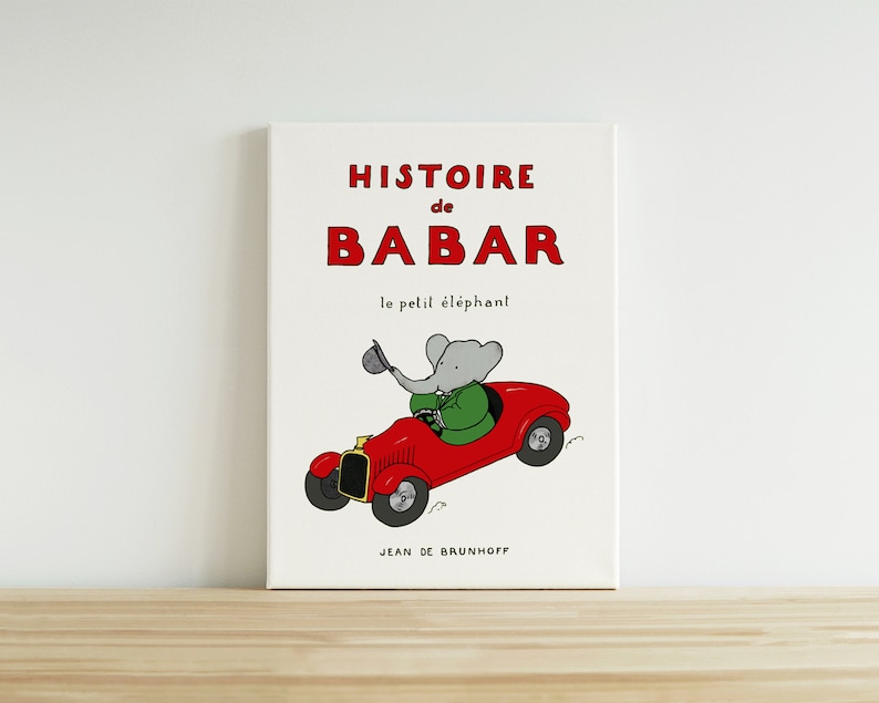 Babar the Elephant Wall Art Nursery Decor Kids Gift Retro Babar ...