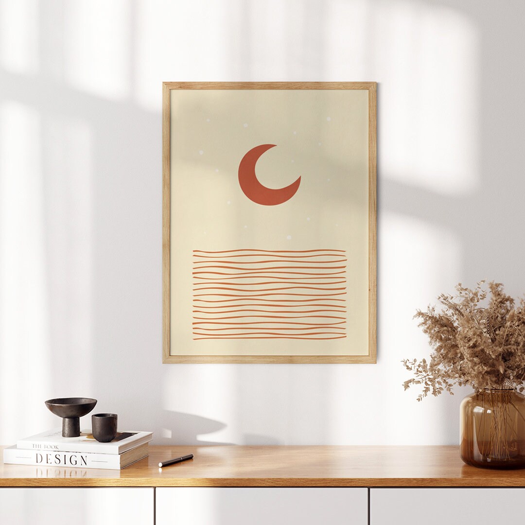Moon Printable Wall Art Moon Poster Download Moon Phase Prints Digital ...