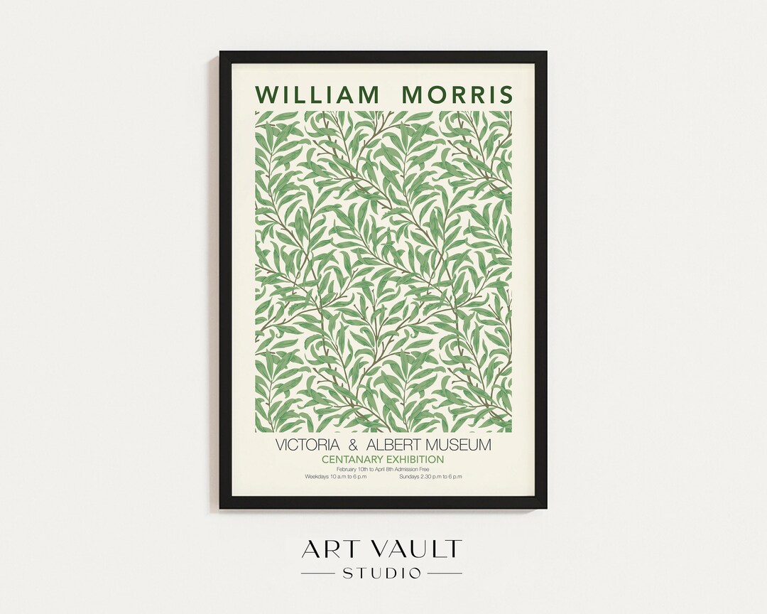 William Morris Pattern Wall Art Green Leaf Pattern Botanical Print ...