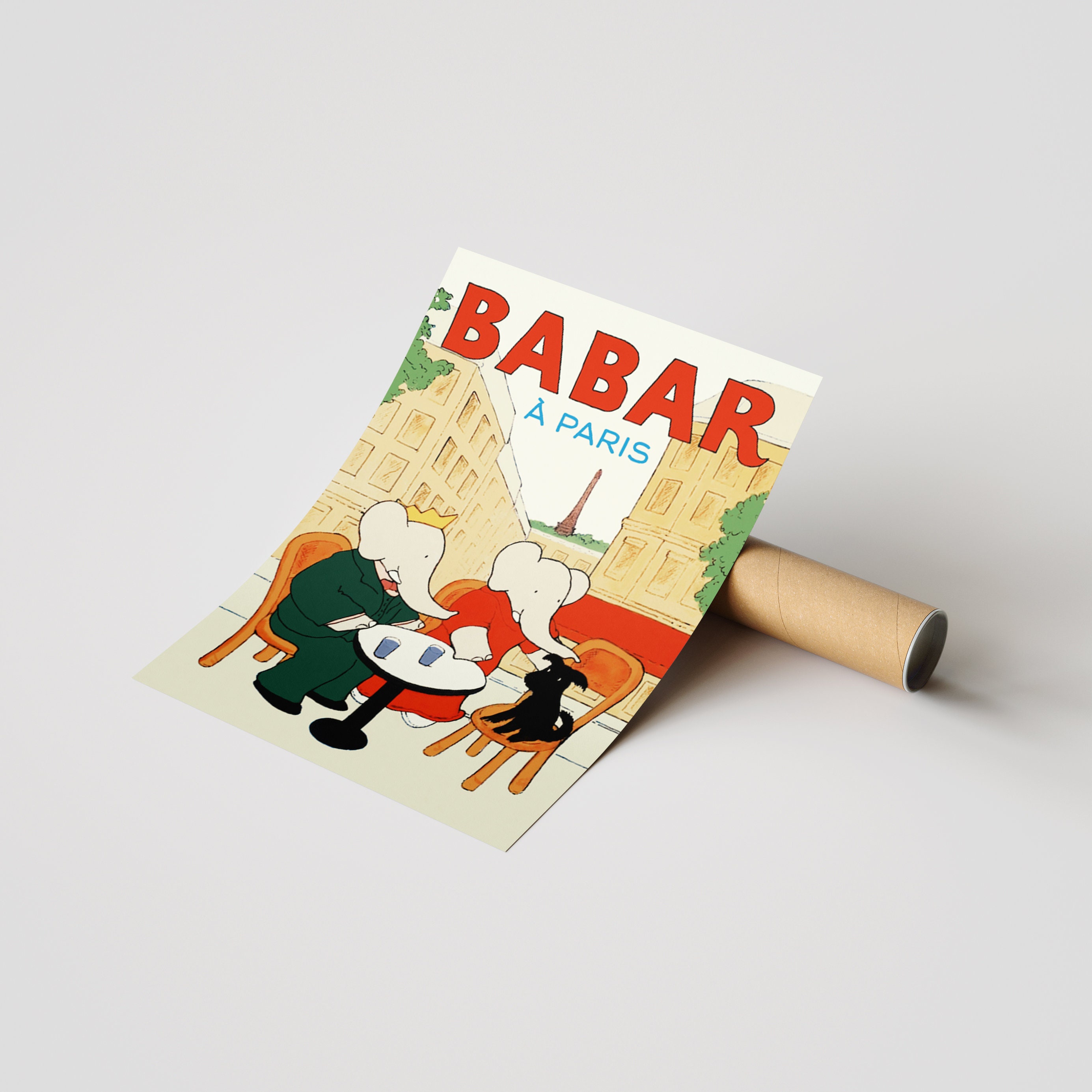 Babar in Paris Babar Poster Babar Print Babar Wall Art Babar Elephant ...