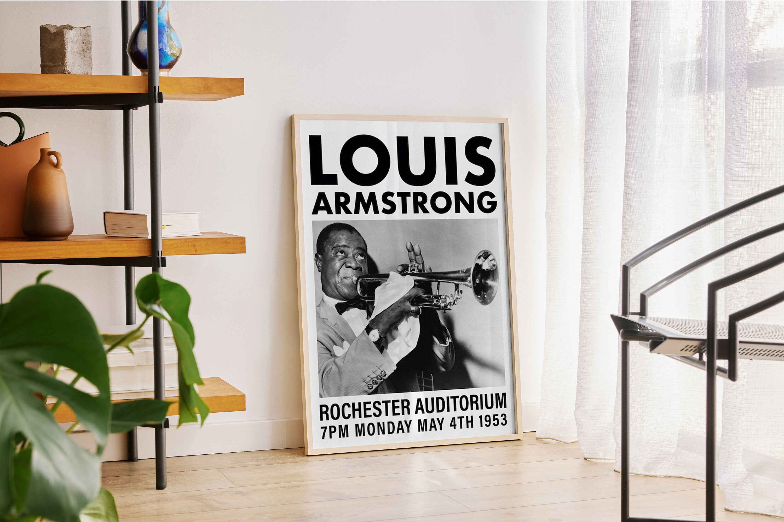 Louis Armstrong Poster Black and White Music Poster Vintage Music Print ...