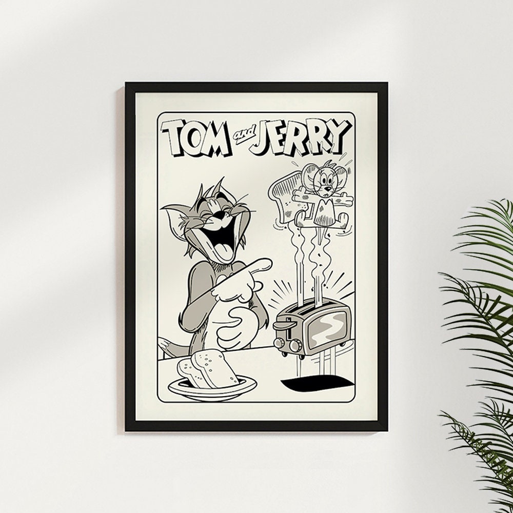 Tom and Jerry Wall Art Tom and Jerry Poster Tom and Jerry Print Cartoon ...