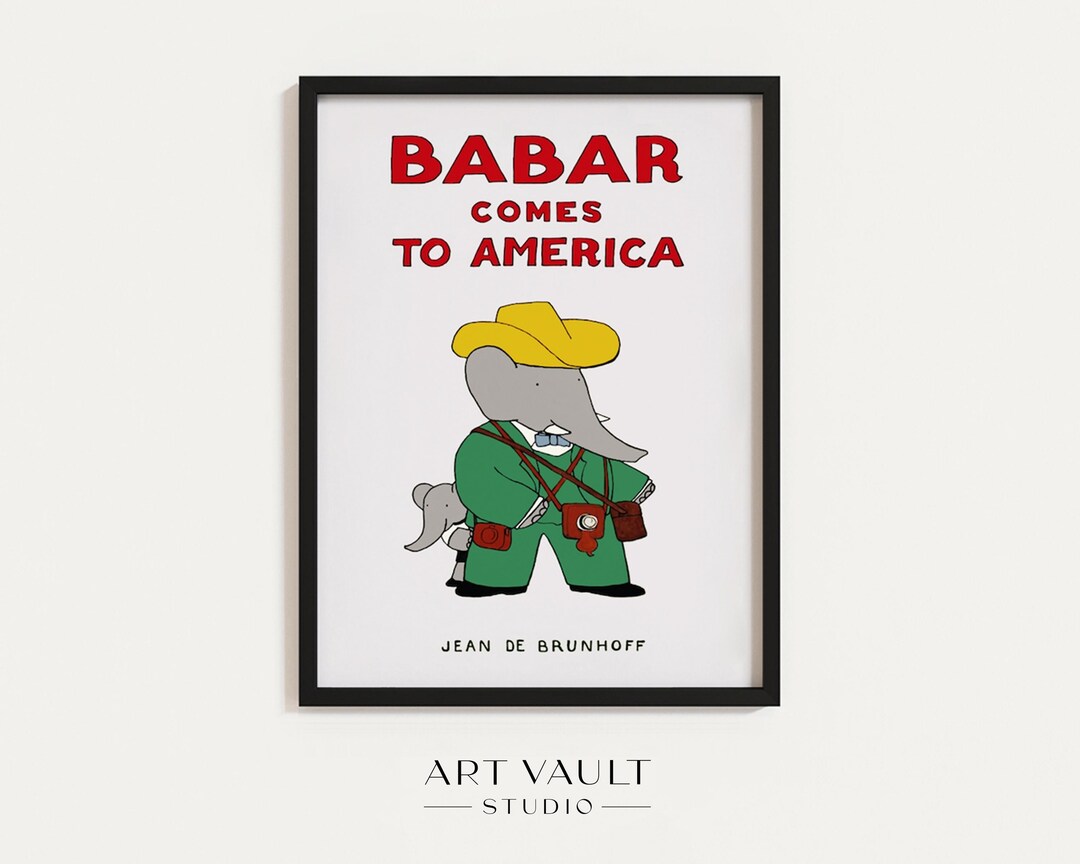 Babar Poster Babar America Babar Cowboy Cartoon Wall Art Babar Cowboy ...