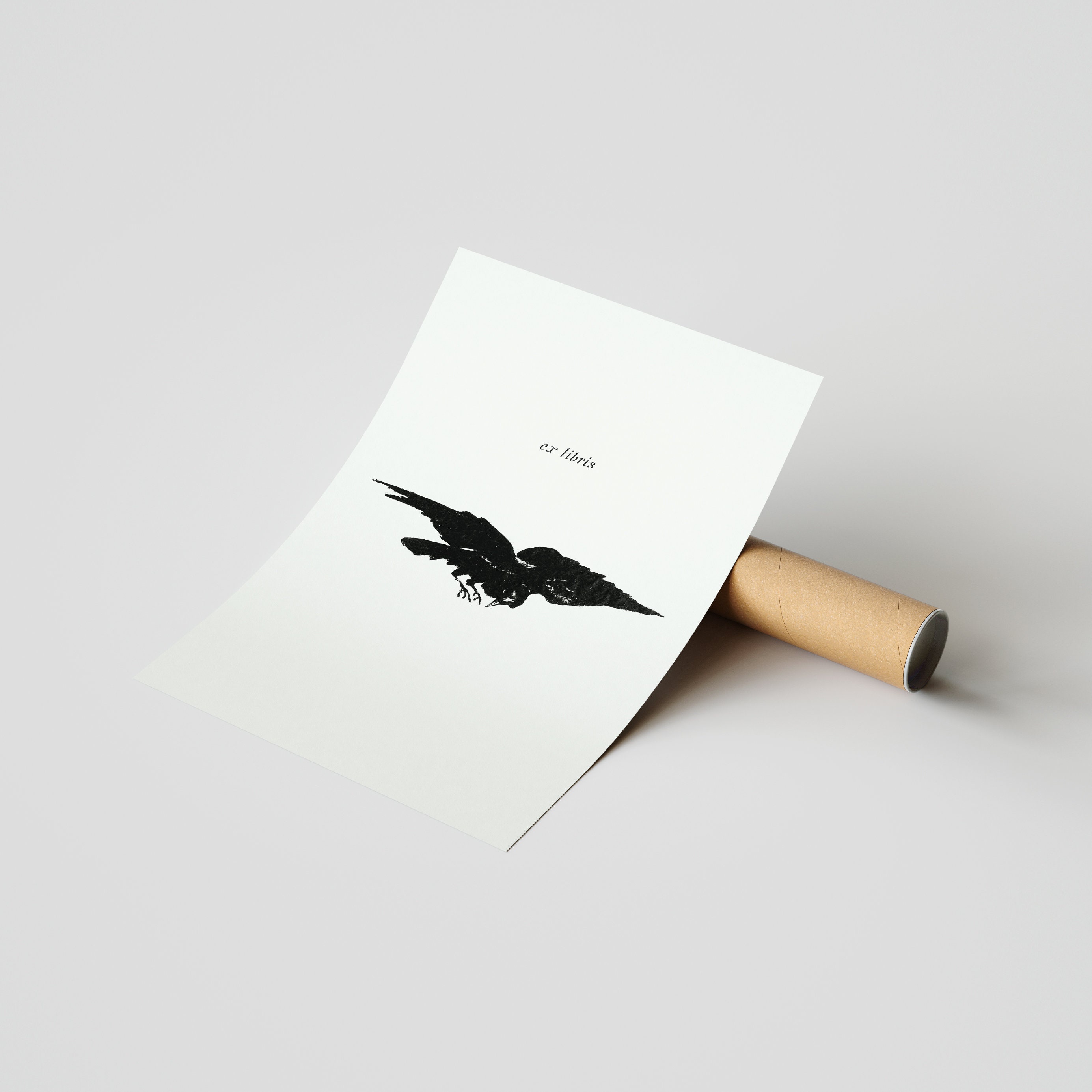 Flying Raven in Flight Ex Libris 1875 Édouard Manet Dark Academia Art ...