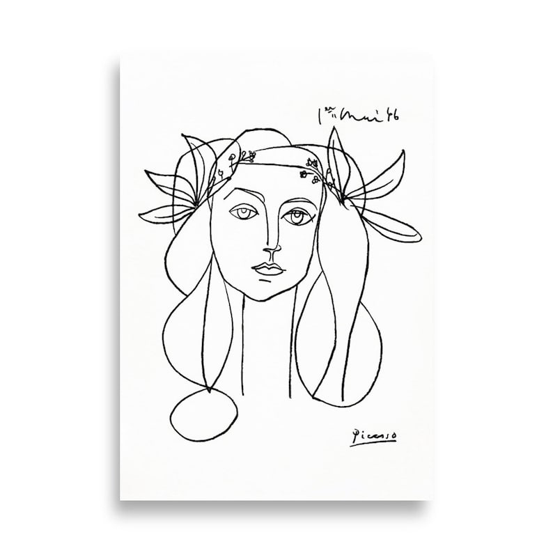 Pablo Picasso Portrait of Francoise Gilot 1946 Picasso Poster Face ...