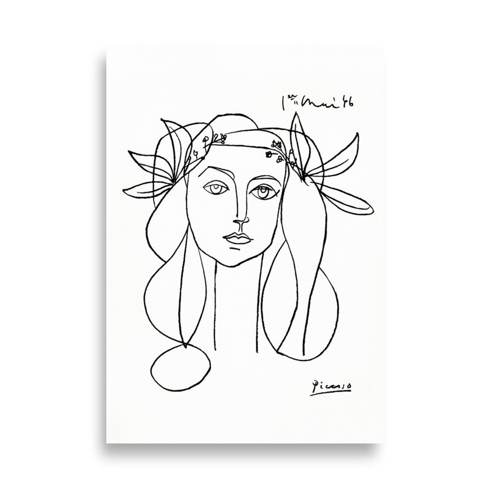 Pablo Picasso Portrait of Francoise Gilot 1946 Picasso Poster Face ...