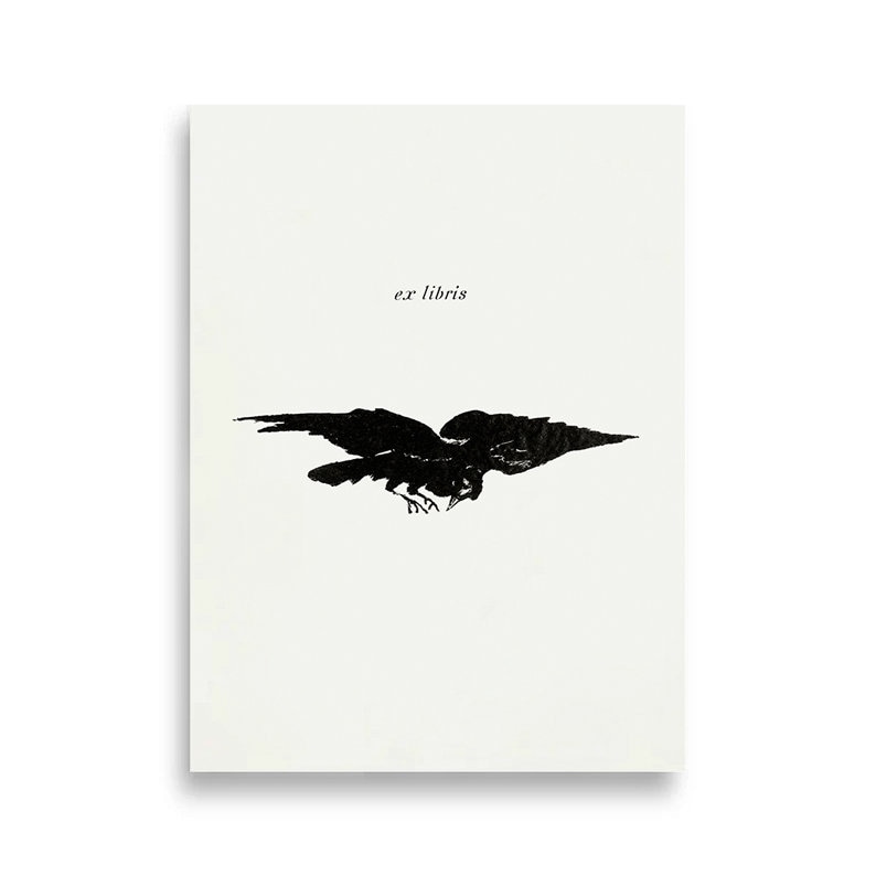 Flying Raven in Flight Ex Libris 1875 Édouard Manet Dark Academia Art ...