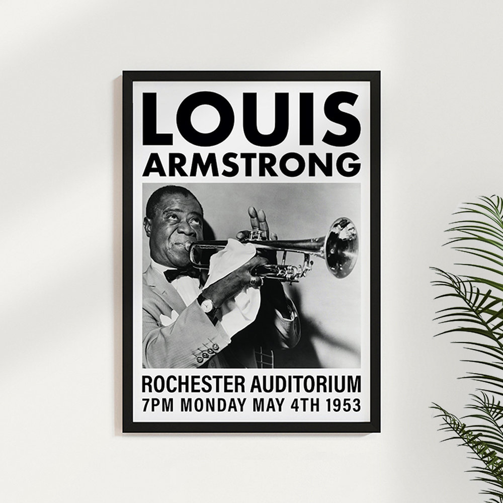 Louis Armstrong Poster Black and White Music Poster Vintage Music Print ...