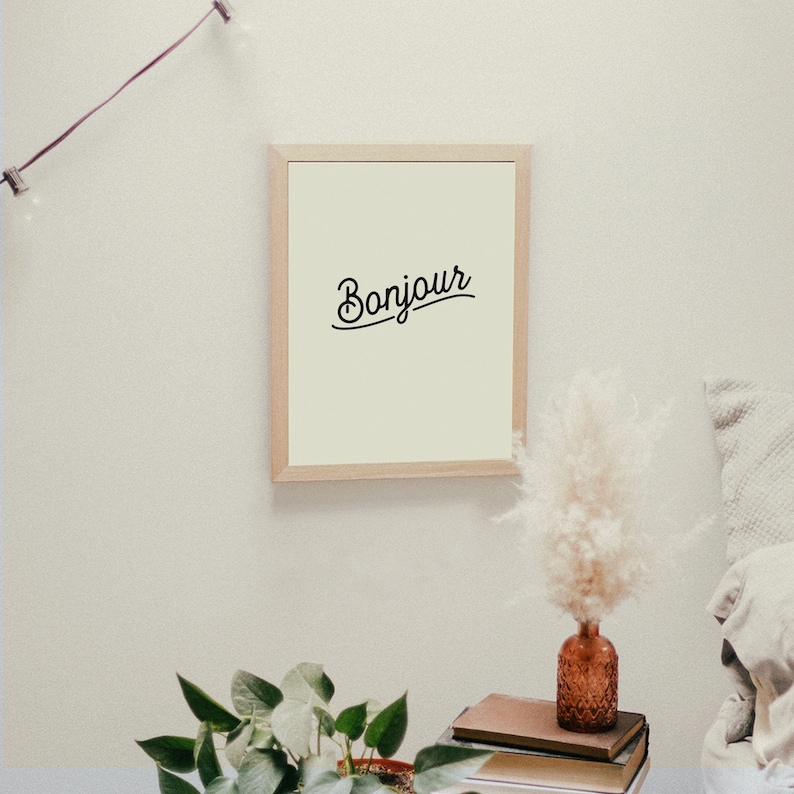 Bonjour Poster Black Text Bonjour Text Hôtel Magique Poster French ...