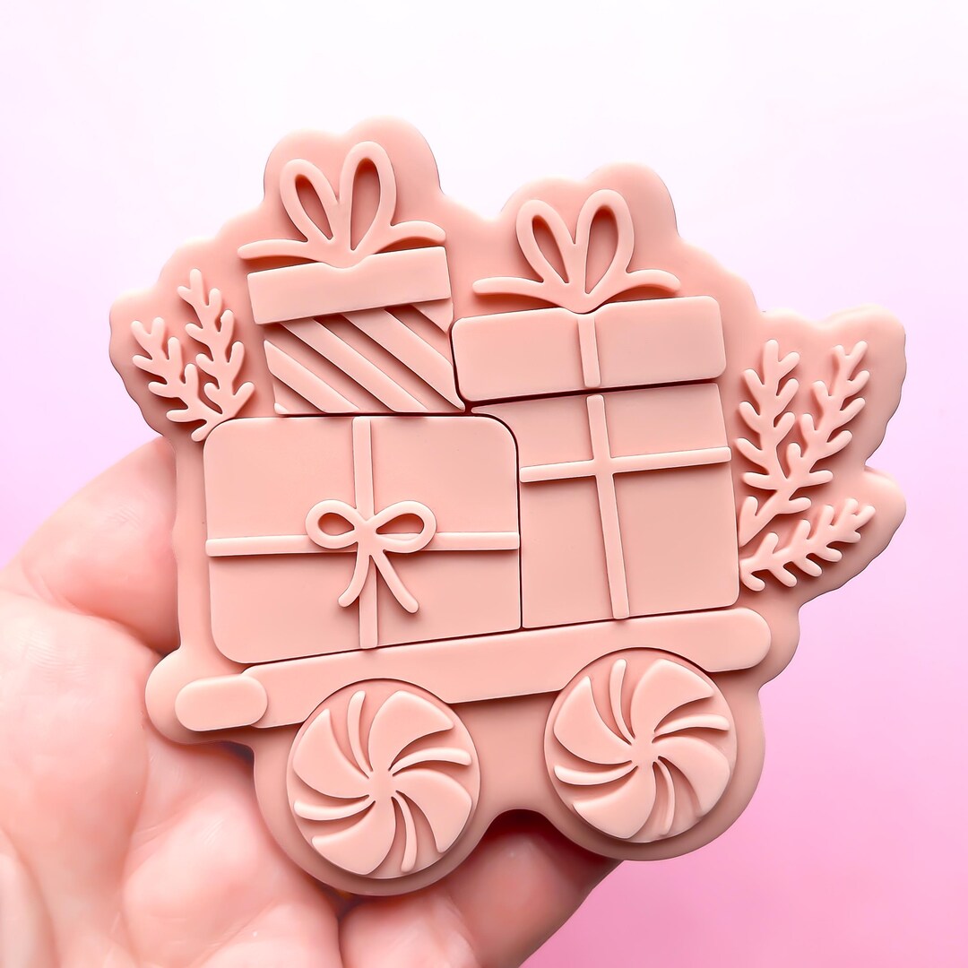 Christmas Train Carriage 4 Cookie Embosser Stamp & Cutter Set Christmas ...