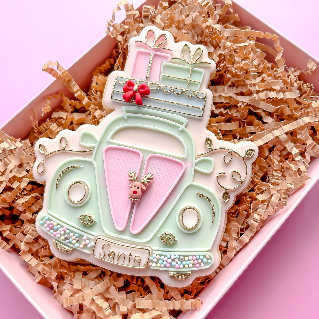 Santa Beetle Car Christmas Embosser & Cutter Set - Cookie Debosser ...