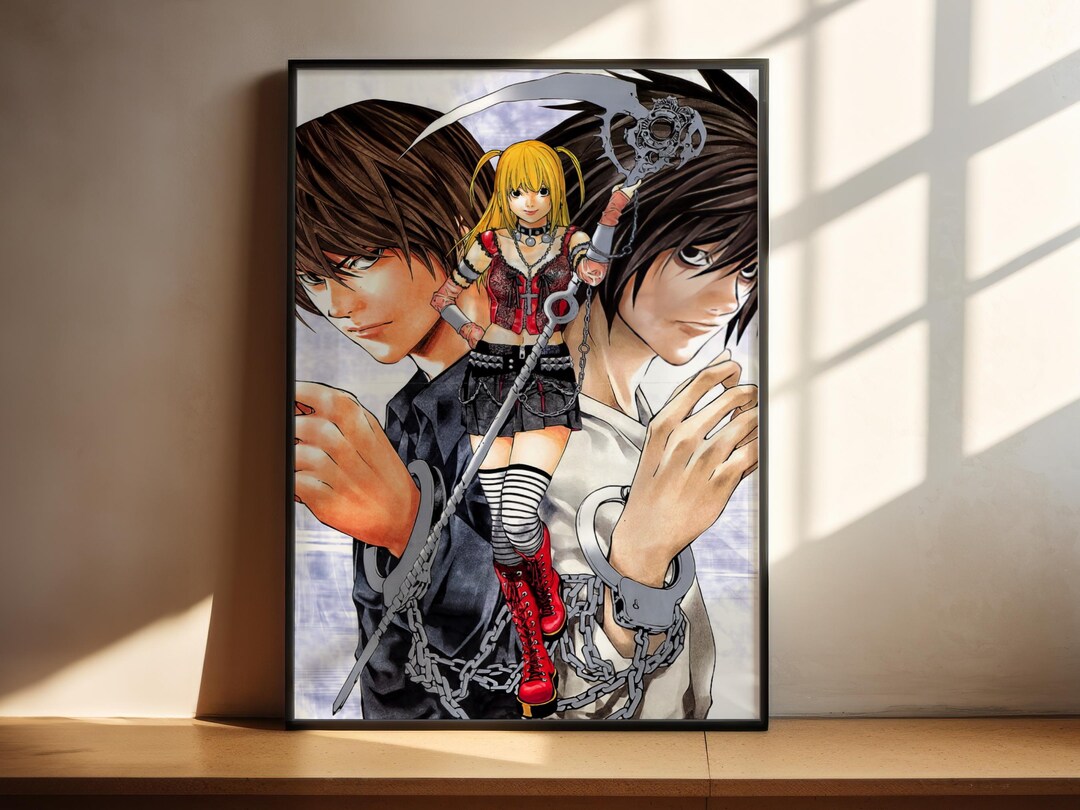 Death Note a3 anime Poster Misa With Scythe L Light Yagami Print ...