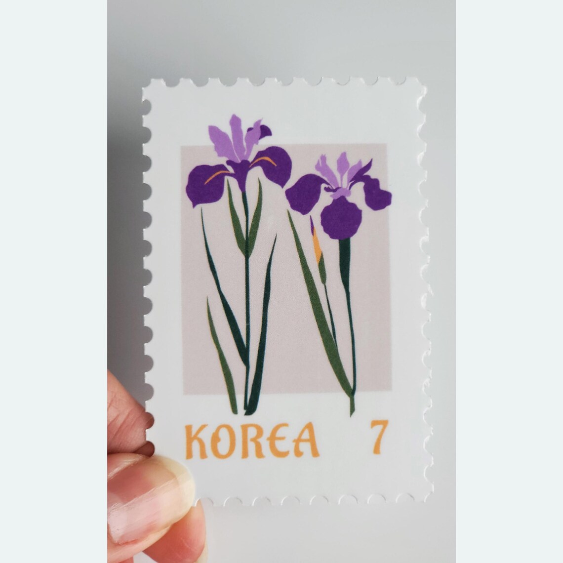 Korea Floral Stamp Sticker Hand-drawn Botanical Art Waterproof Matte ...