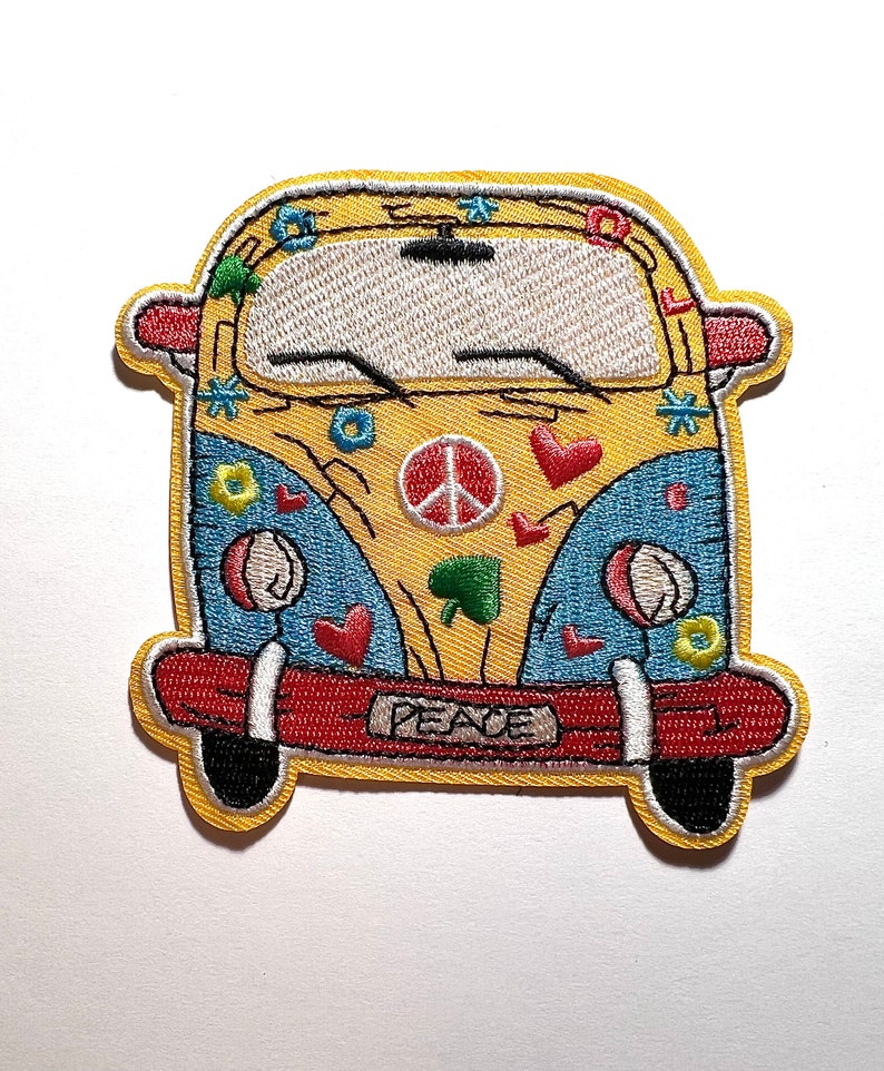 Hippie Van Patch, Embroidered Iron On, 60s, 70s, Jean Patch, Groovy ...