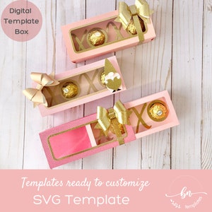 XOXO BOX - Chocolate Ferrero Box Template - Svg and Dxf (for Cricut ...