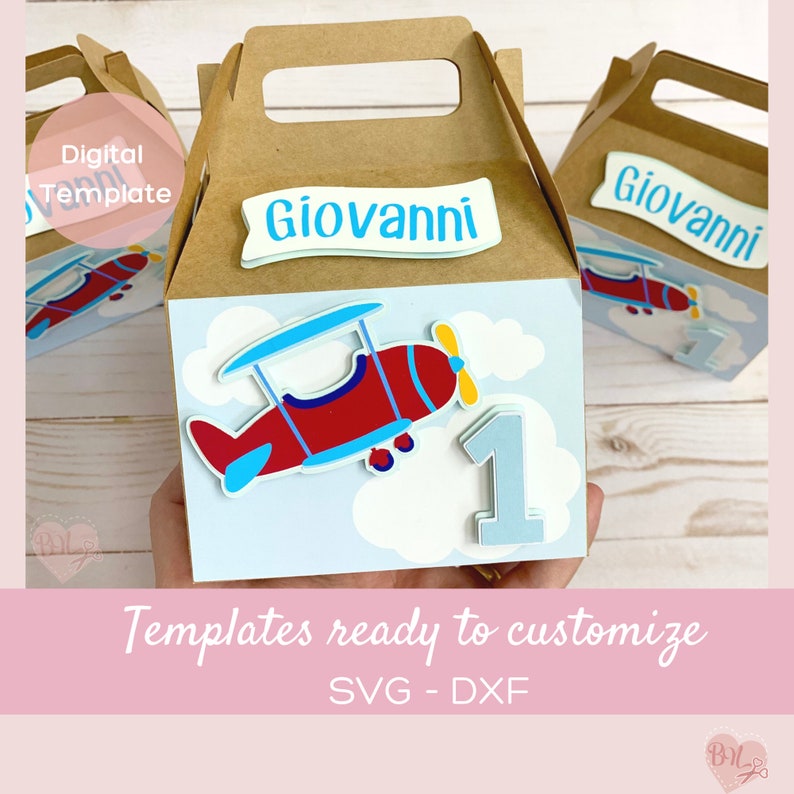 AIRPLANE GABLE BOX - Cutting Files for Cricut and Silhouette, Airplane ...