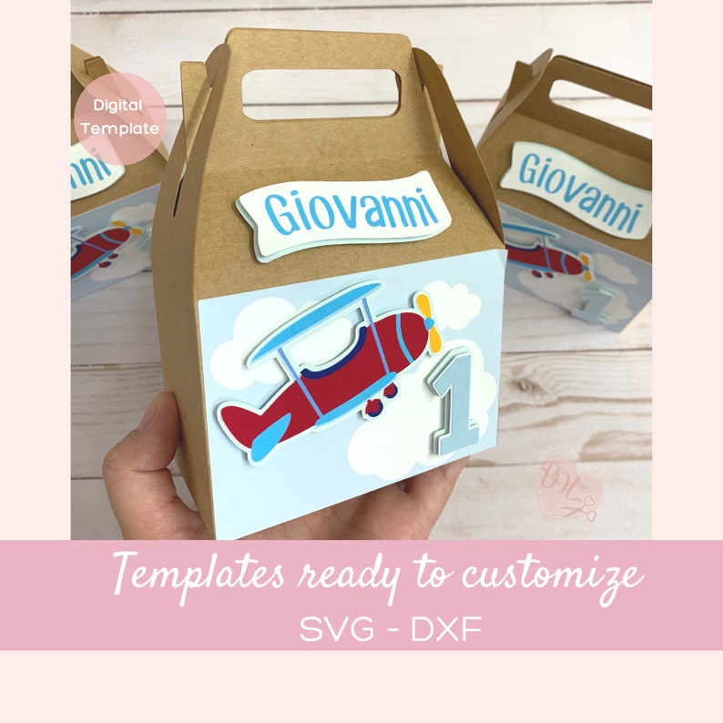 AIRPLANE GABLE BOX - Cutting Files for Cricut and Silhouette, Airplane ...