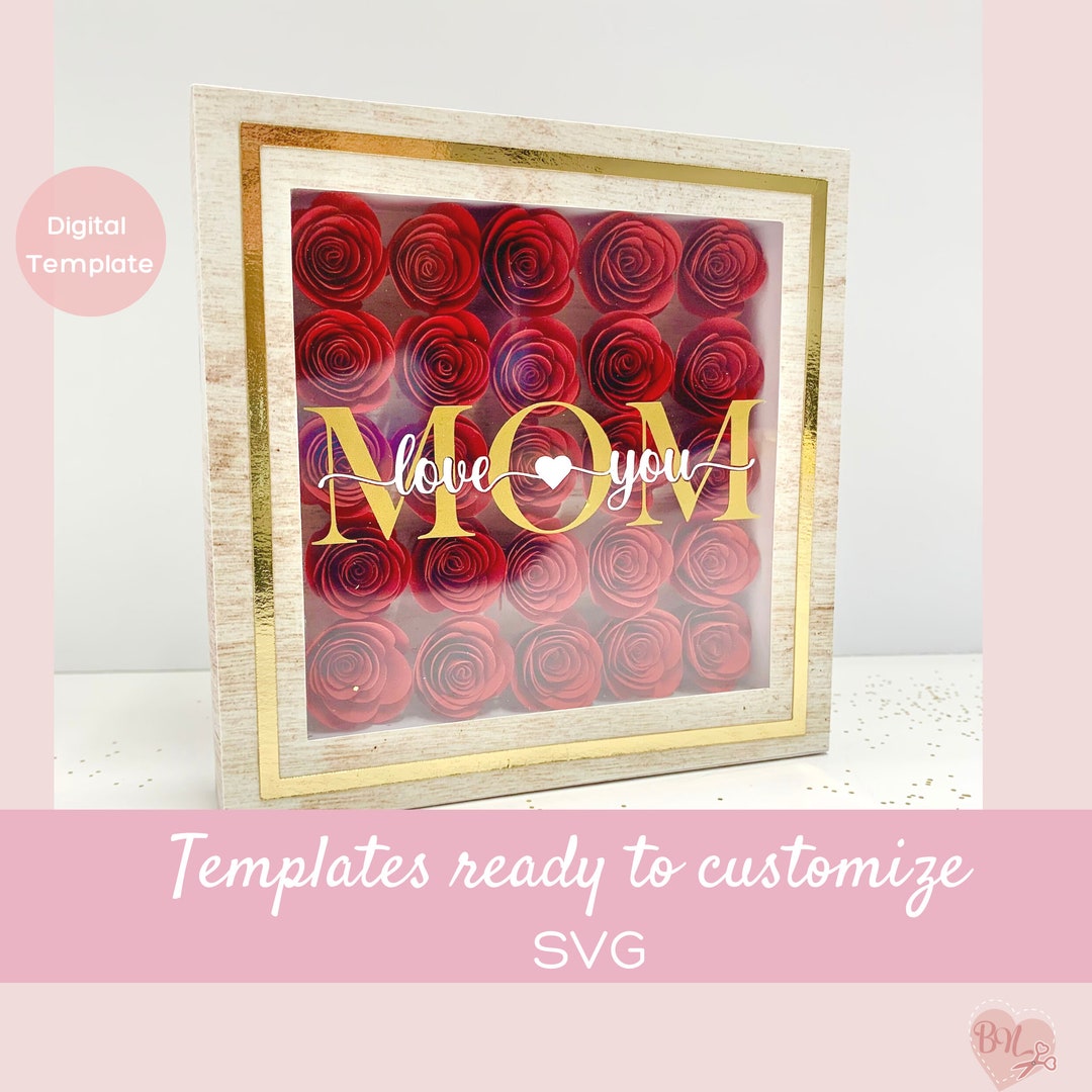 FLORAL FRAME - Shadow Box Template, Shadow Box Frame Flowers, SVG ...