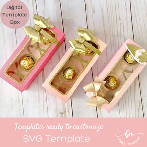 XOXO BOX - Chocolate Ferrero Box Template - Svg and Dxf (for Cricut ...