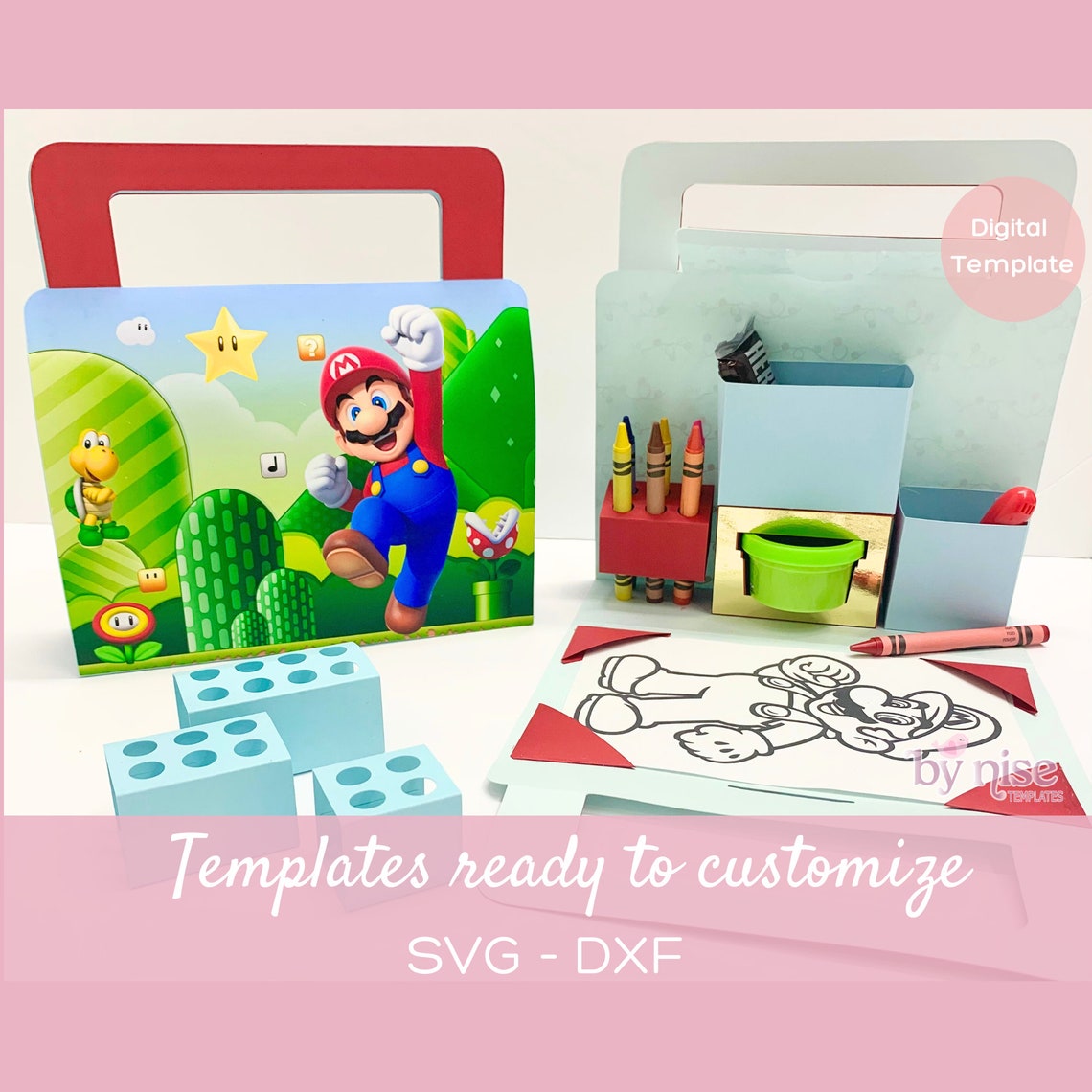 COLORING CASE BOX for Kids - Template for Cricut, Silhouette, Svg, Pdf ...