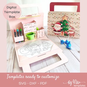 COLORING CASE BOX for Kids - Template for Cricut, Silhouette, Svg, Pdf ...