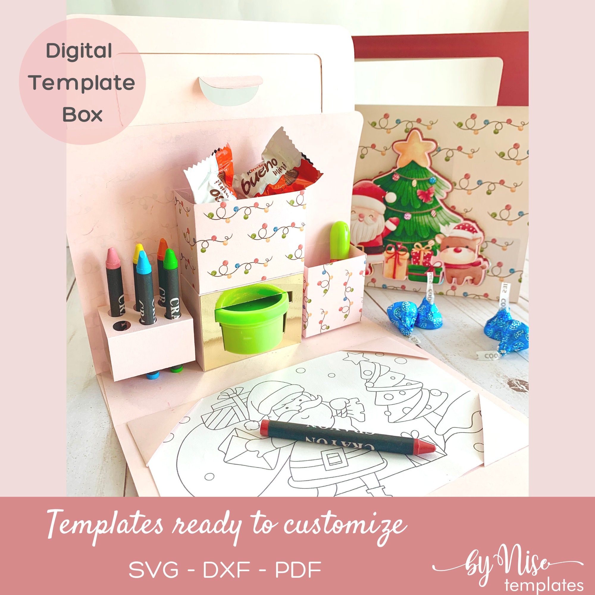 COLORING CASE BOX for Kids Template for Cricut Silhouette - Etsy Australia