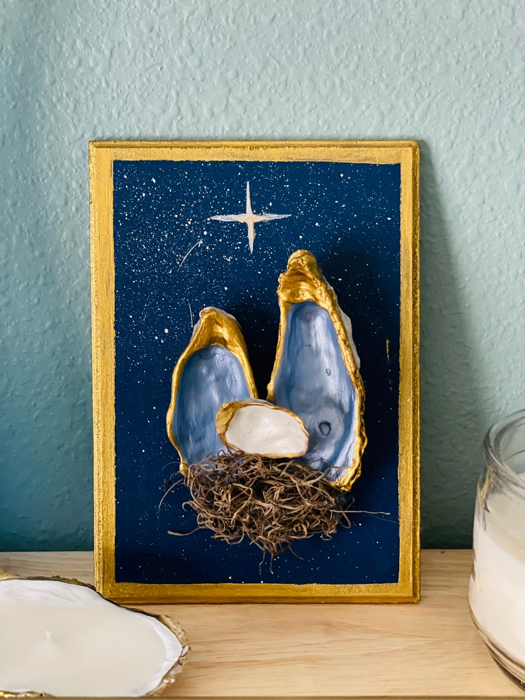 Handmade Painted Oyster Shell Nativity Scene - Christmas Decor - Etsy
