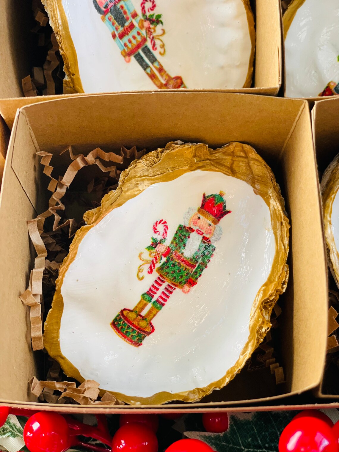 Nutcracker Decoupage Oyster Shell Trinket Dishes - Set of 4 - Etsy