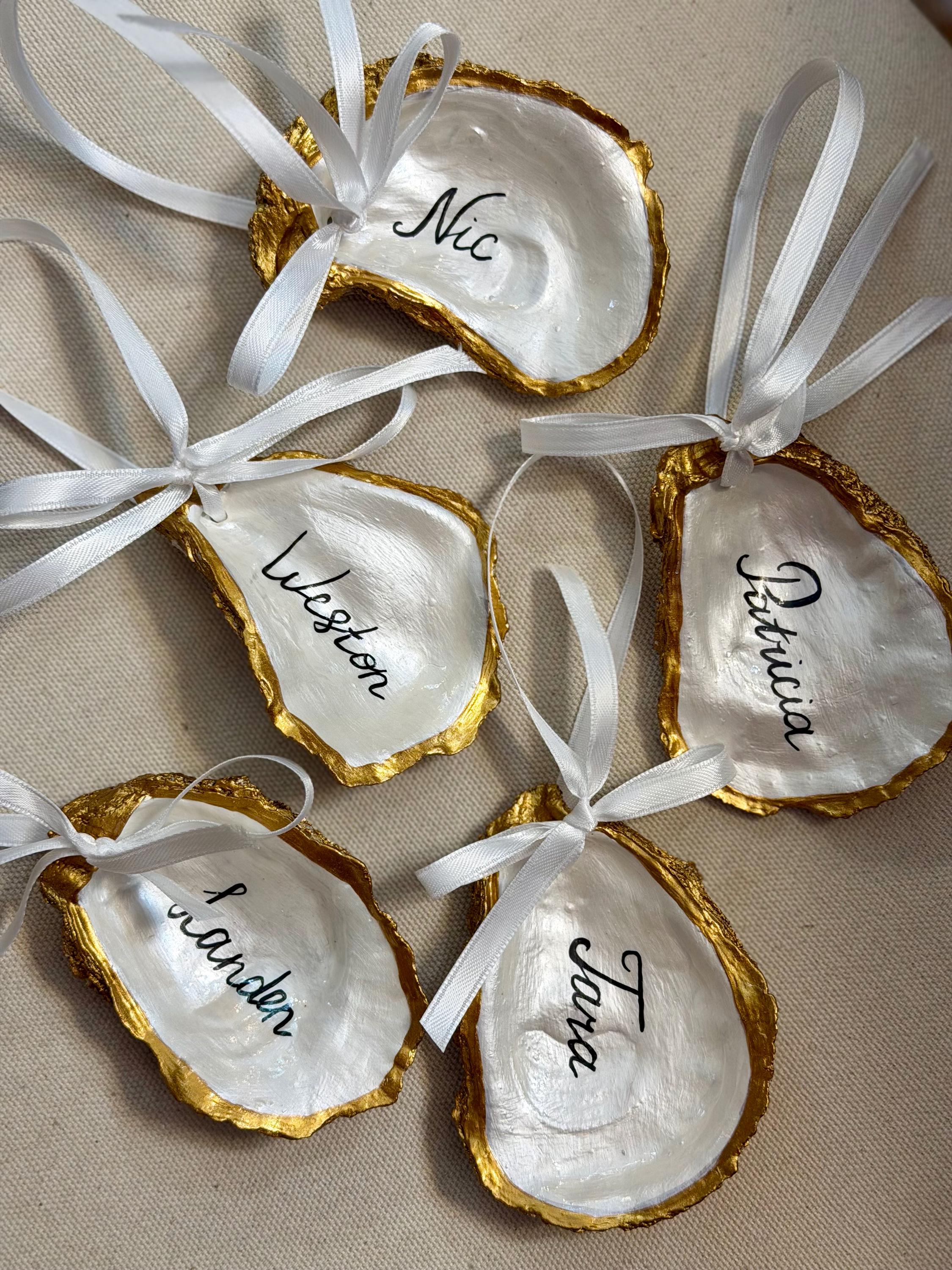 Personalised Oyster Shell Wedding Favors/ Placement Cards - Etsy